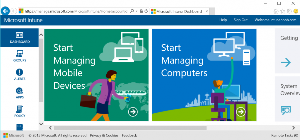 How can I connect to the Microsoft Intune Admin Console using Windows ...