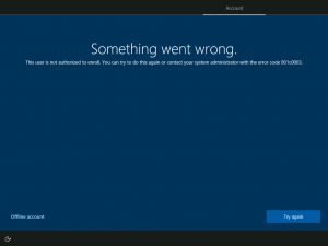 Troubleshooting “Something went wrong error 801c0003” during enrollment ...
