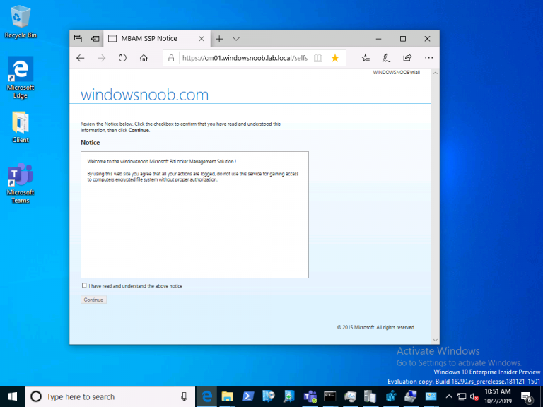 How can you use the Self Service feature when MBAM is integrated within ...