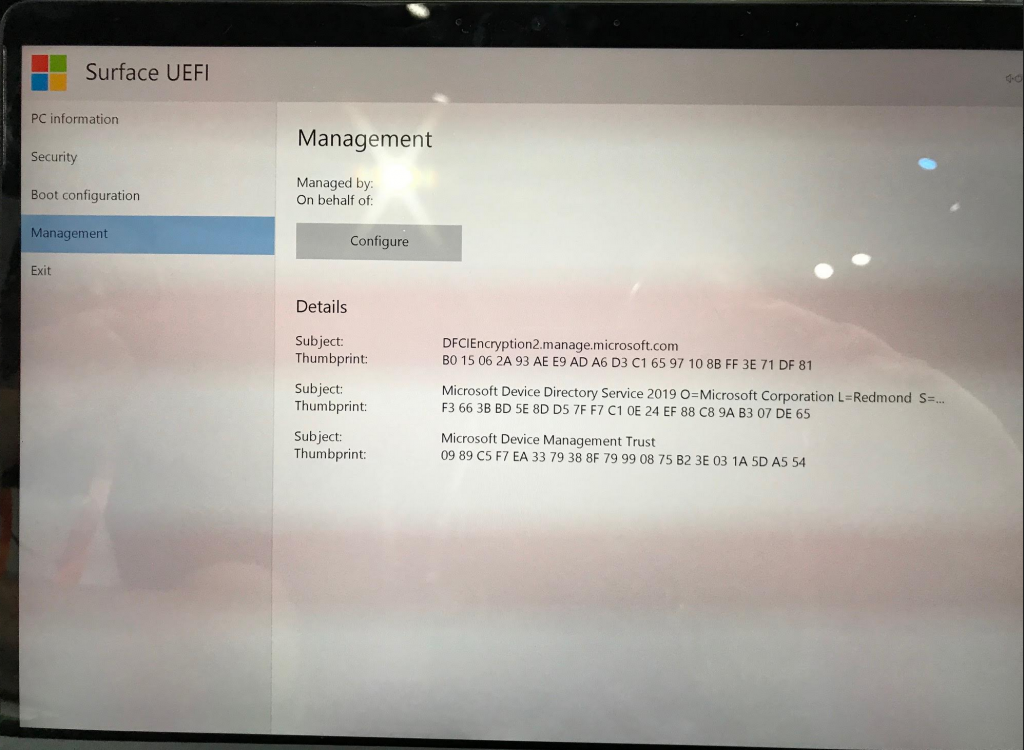 Configuring Surface firmware settings using DFCI in Microsoft Intune ...
