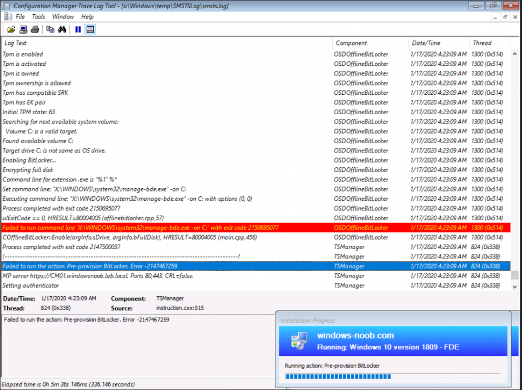 Enabling Full Disk Encryption in Microsoft Endpoint Configuration Manager 1910 in a task ...