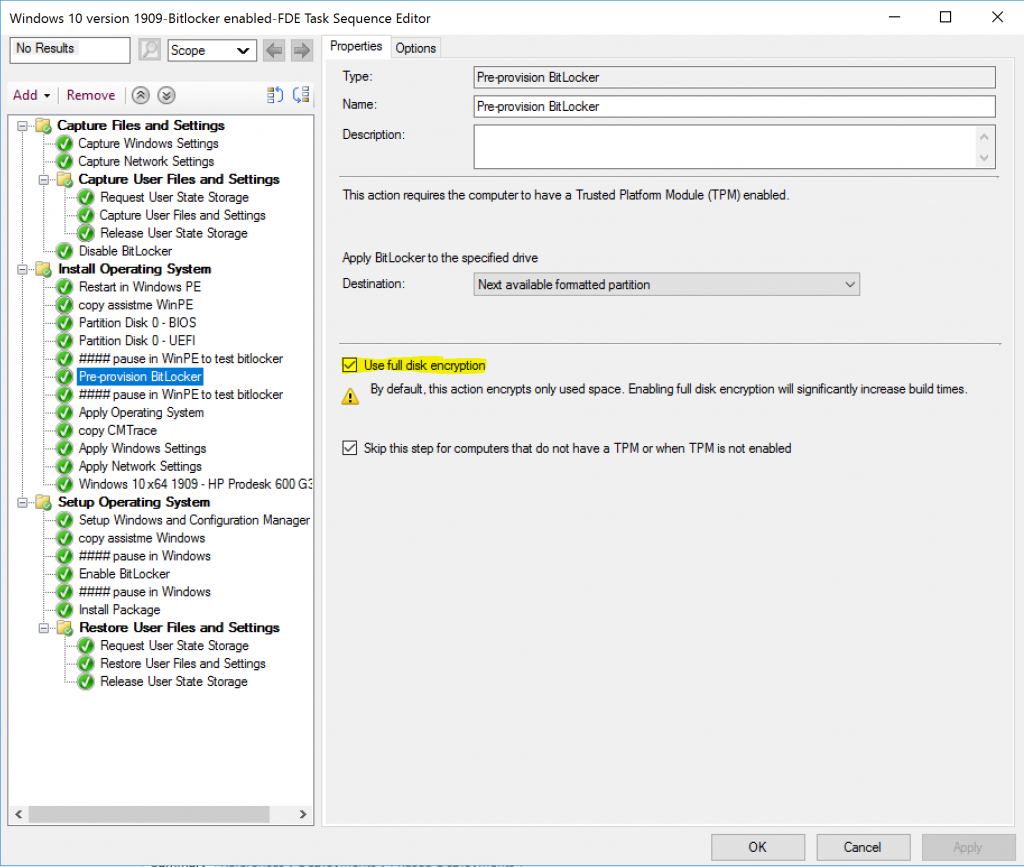 Full disk encryption (in ConfigMgr 1910) – a closer look using real ...