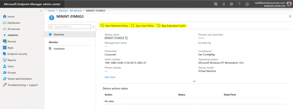 Using device sync and device actions in Microsoft Endpoint Manager ...