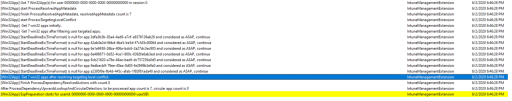 Troubleshooting application deployment failures during the Enrollment Status Page for Windows ...