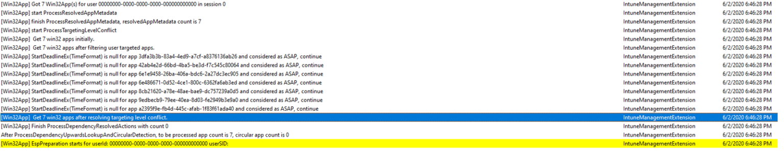 Troubleshooting application deployment failures during the Enrollment Status Page for Windows ...