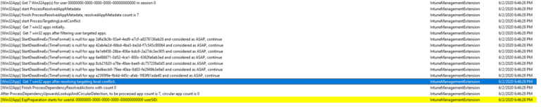 Troubleshooting application deployment failures during the Enrollment Status Page for Windows ...