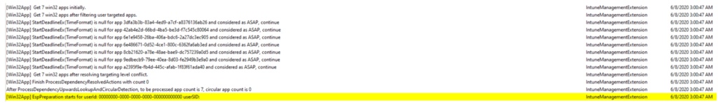 Troubleshooting application deployment failures during the Enrollment Status Page for Windows ...