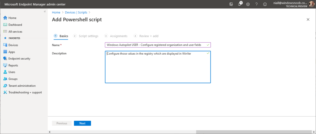Configuring the Registered Owner and Organization in Windows Autopilot ...