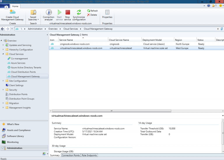 Creating a VMSS CMG and setting VM size with Technical Preview 2105 ...