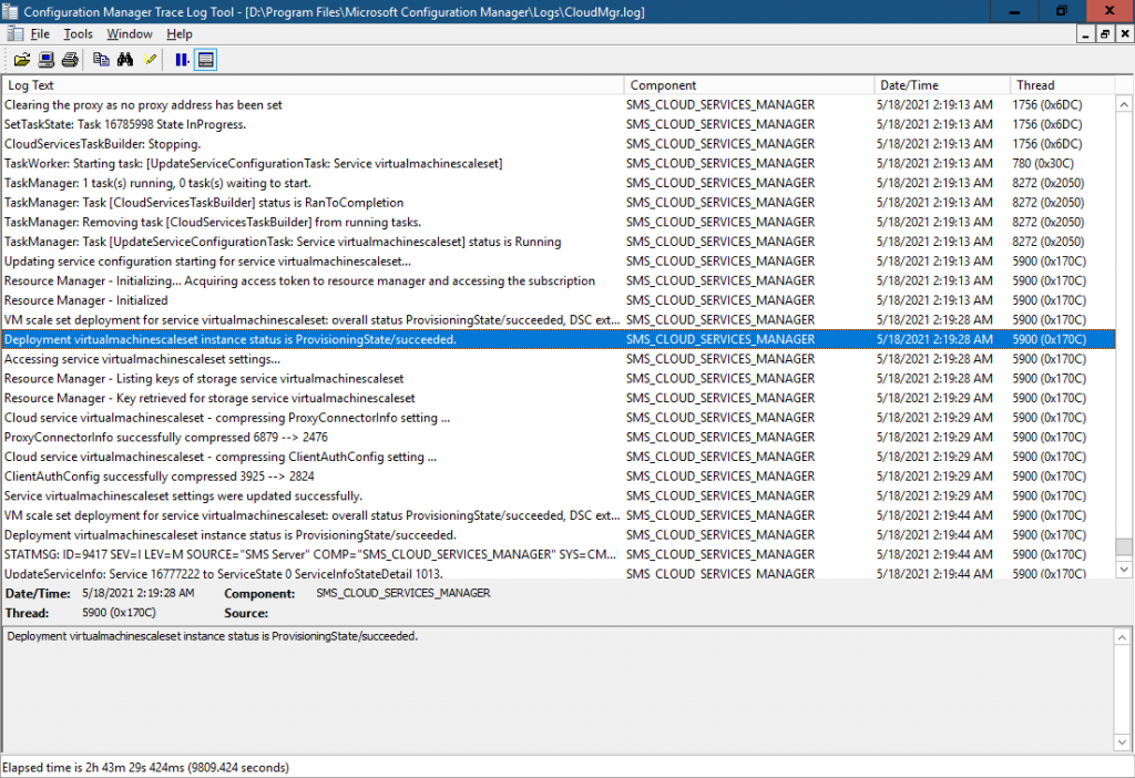 Creating a VMSS CMG and setting VM size with Technical Preview 2105 ...