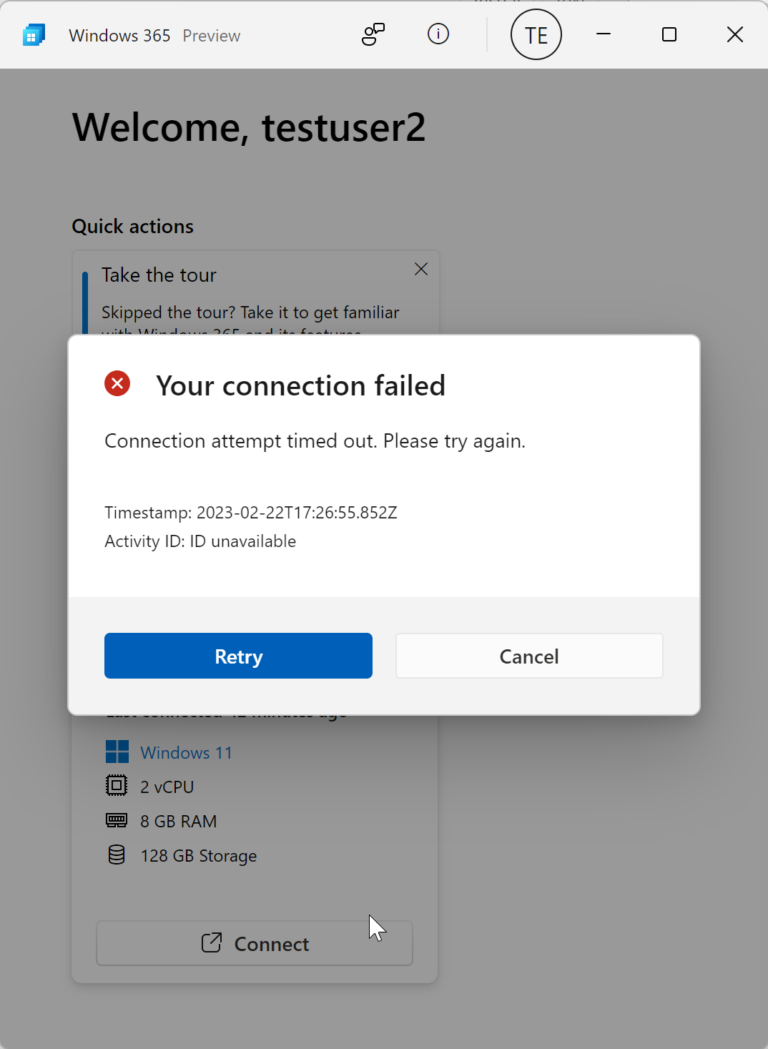 Windows 365 app not connecting ? try this | just another windows noob