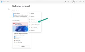 Troubleshooting Windows 365 connection issues via the troubleshoot ...