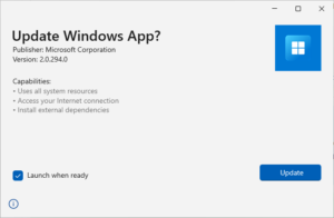 Updating the Windows app to the latest version | just another windows ...