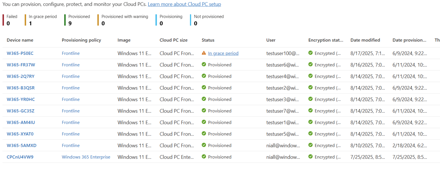 Recovering a Windows 365 Cloud PC that was de-provisioned due to ...
