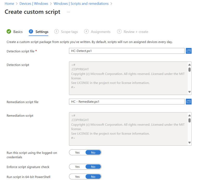 Using remediation scripts in Intune to grab Windows 365 health check ...